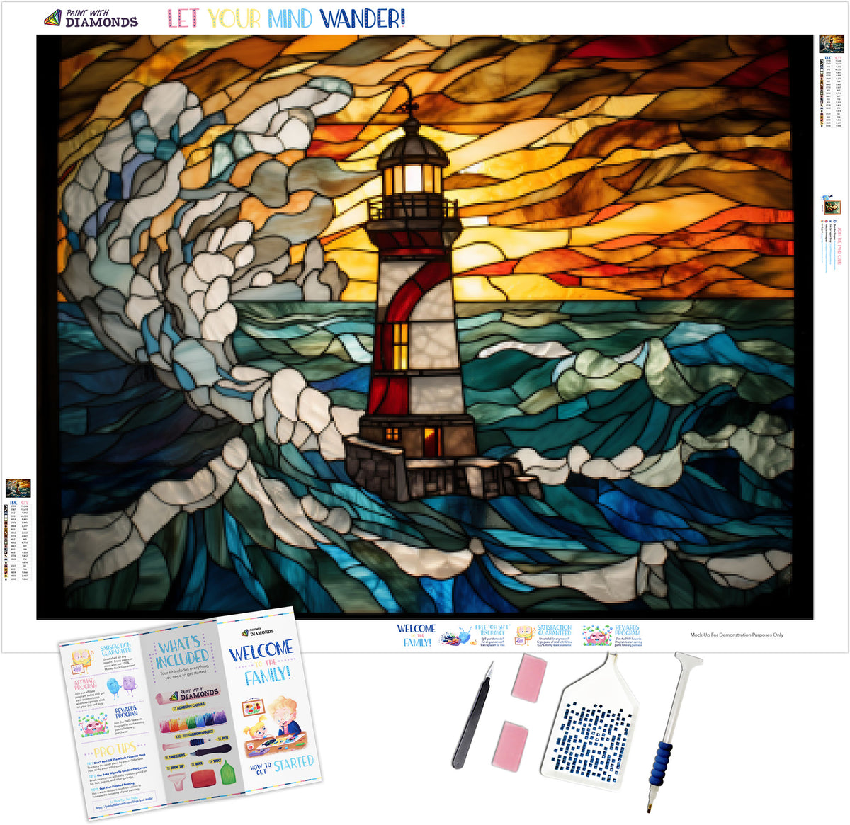 Coastal Lighthouse in a Storm Official Diamond Painting Kit | Diamond ...