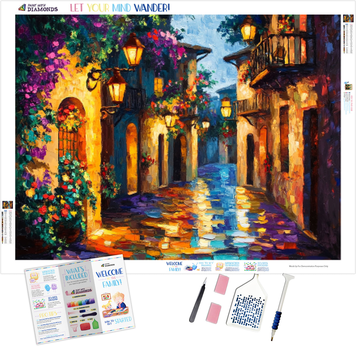 Color Cascade in the Enchanted Alley Official Diamond Painting Kit ...