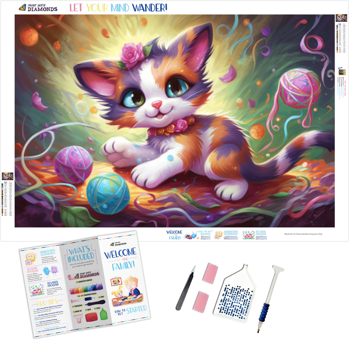 Colorful Calico Balls Of String Official Diamond Painting Kit | Diamond ...