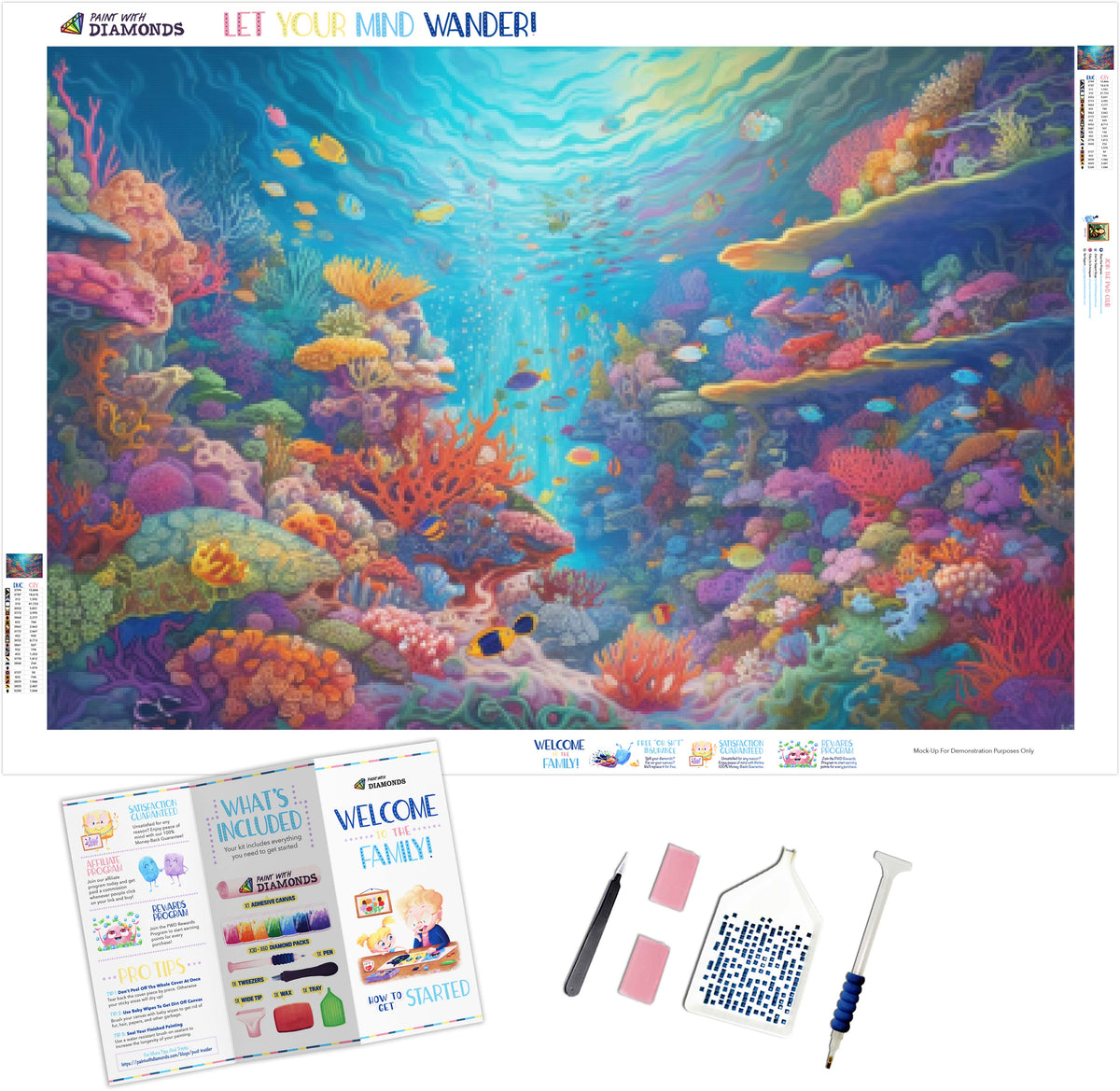 Colorful Coral Reef Official Diamond Painting Kit | Diamond Art | Paint ...