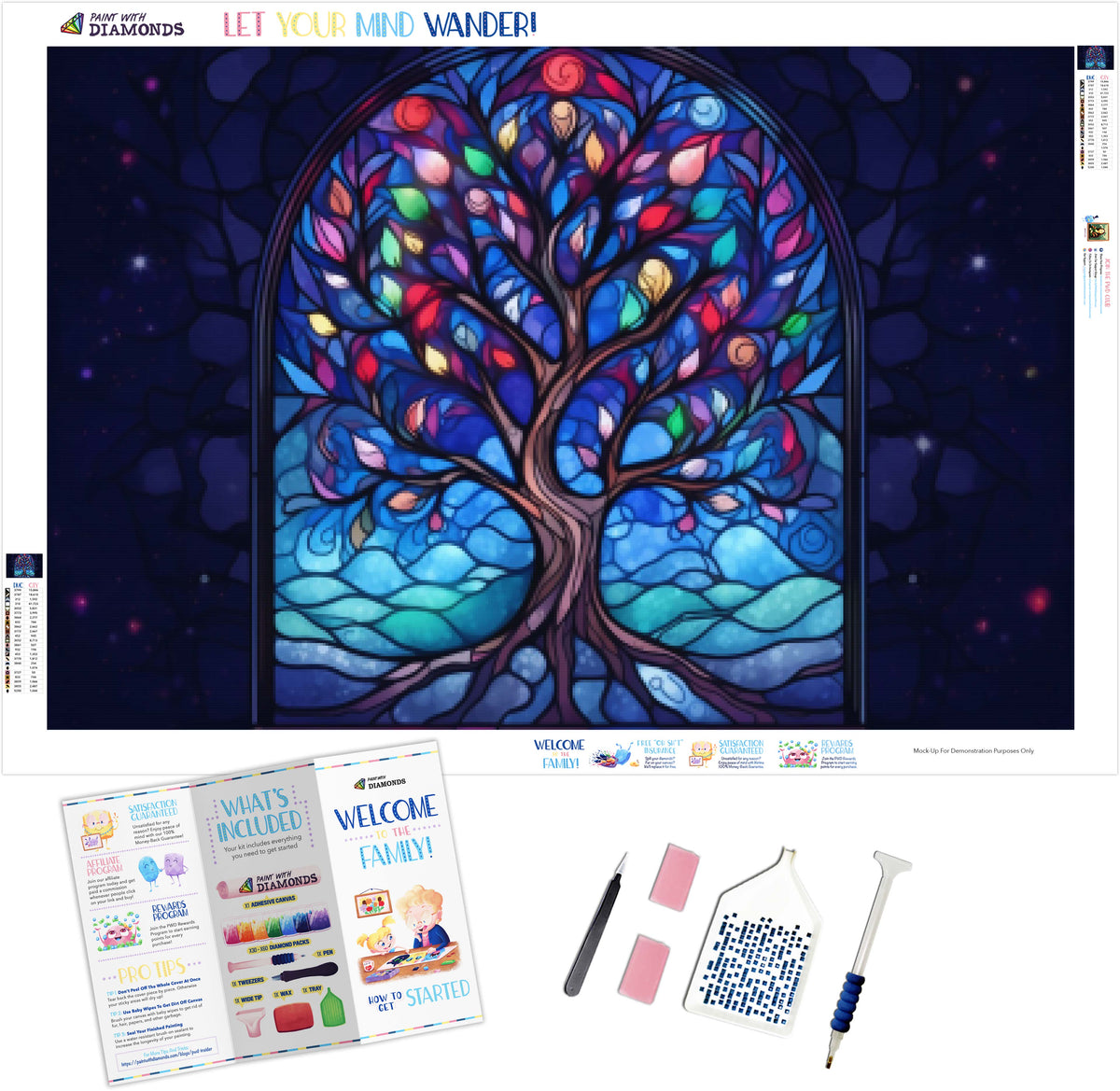 Colorful Lights And Ornaments Stained Glass Official Diamond Painting ...