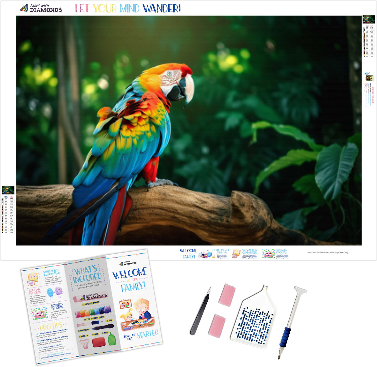 Colorful Macaw Official Diamond Painting Kit | Diamond Art | Paint With ...