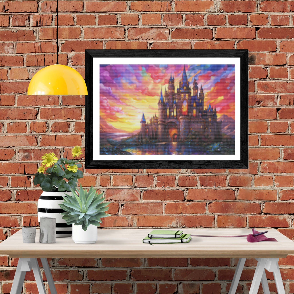 Colorful Majestic Castle At Sunset Diamond Painting Kit Paint With ...