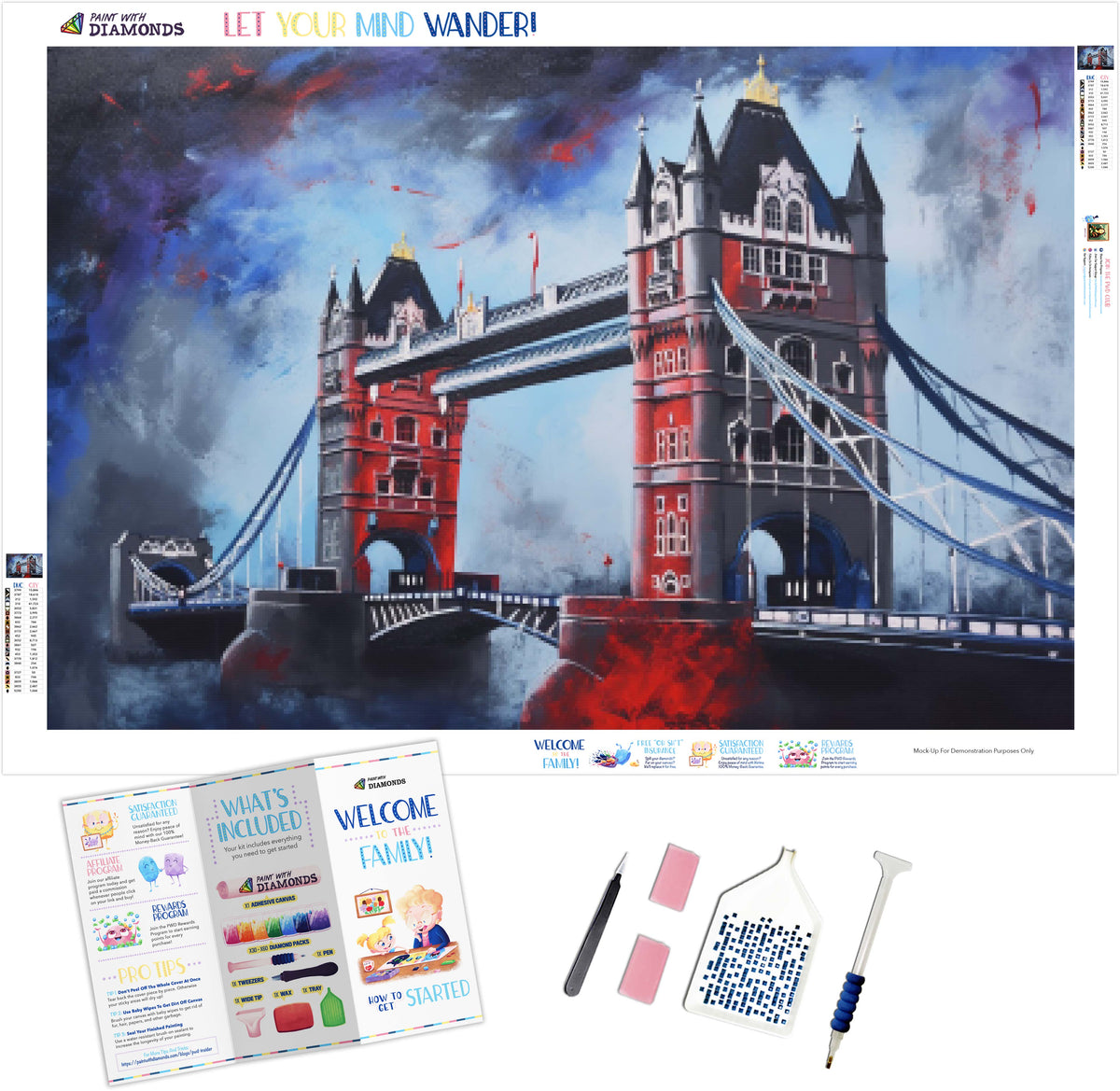 Colorful Tower Bridge Official Diamond Painting Kit | Diamond Art ...