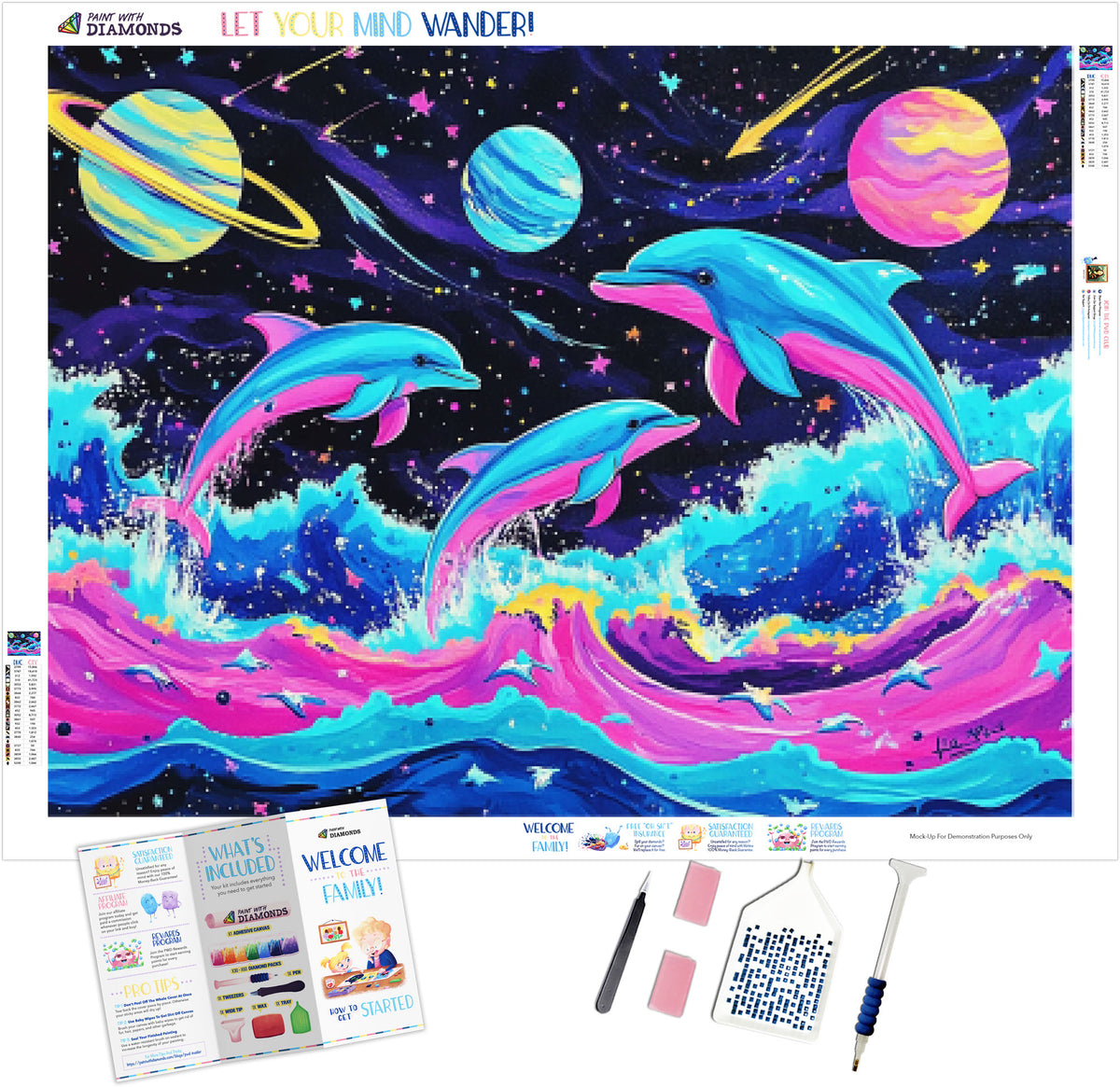 Cosmic Dolphins Playful – Paint With Diamonds