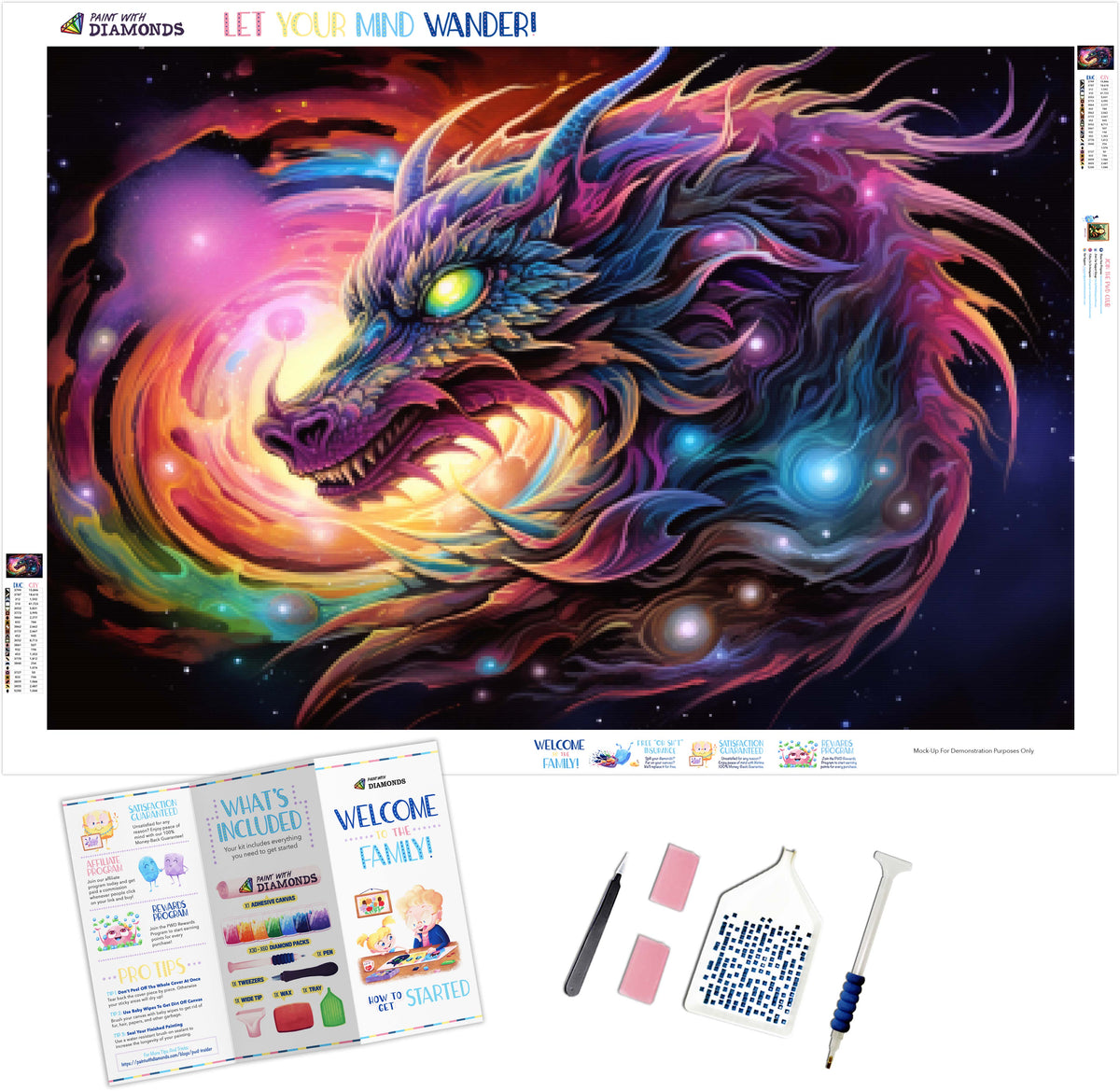 Cosmic Dragon Swirling Galaxies Diamond Painting Kit Paint With – Paint ...