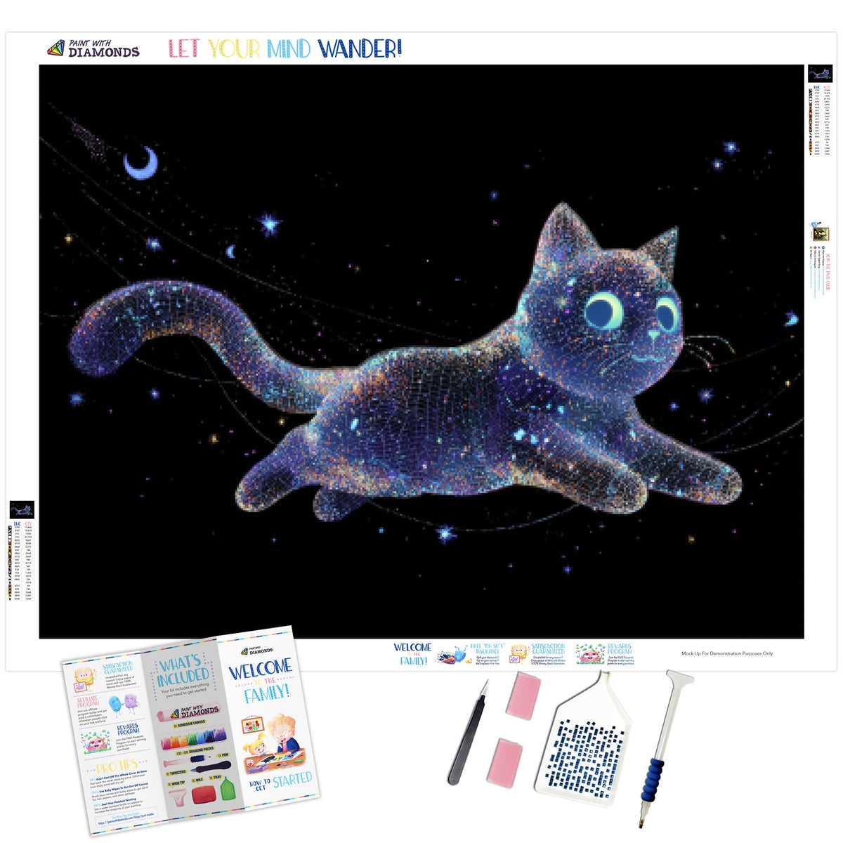 Cosmic Kitten Constellation Diamond Painting - Full Drill Kit | Paint ...