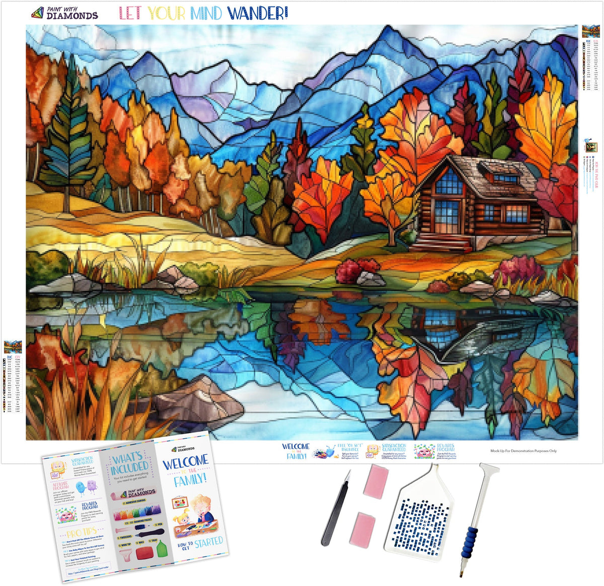Cozy Cabin Beside A Clear Lake Official Diamond Painting Kit | Diamond ...