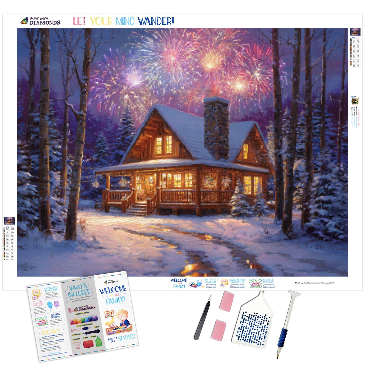 Cozy Cabin New Year’s Eve Diamond Painting - Full Drill Kit | Paint ...