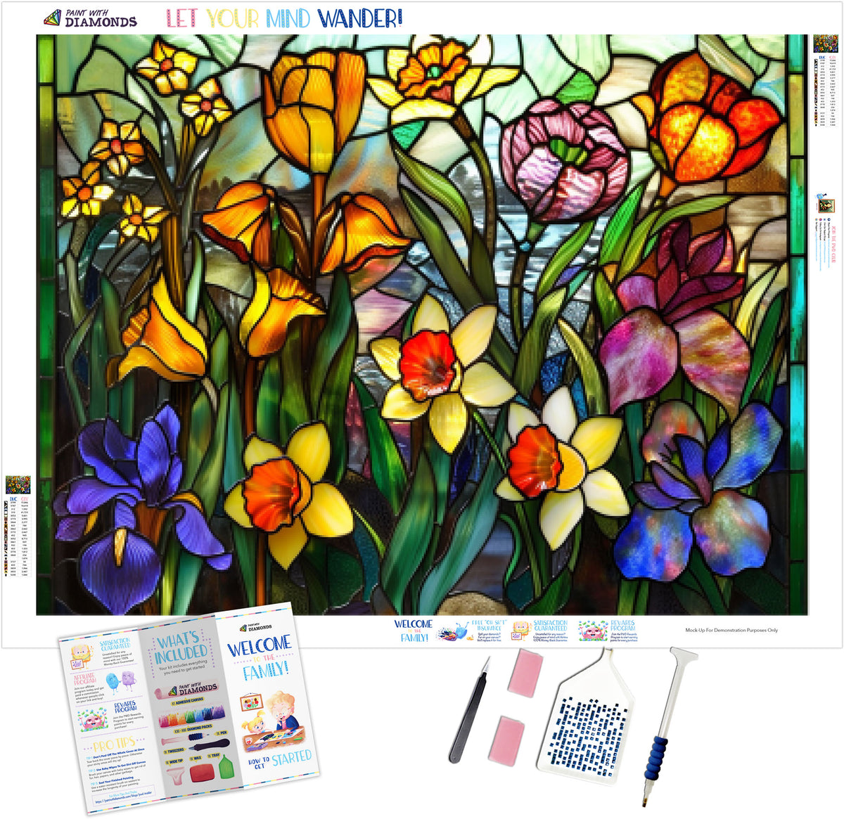 Daffodils Tulips And Irises Official Diamond Painting Kit | Diamond Art ...