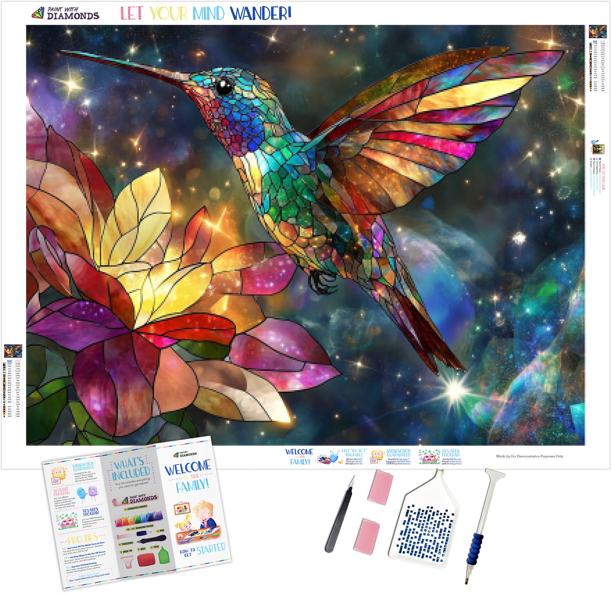 Dazzling Hummingbird Mid-Flight Official Diamond Painting Kit | – Paint ...