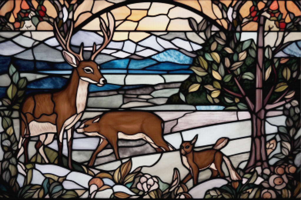 Deer, Rabbits, Foxes Oh My Stained Glass Official Diamond Painting Kit | Diamond Art | Paint ...