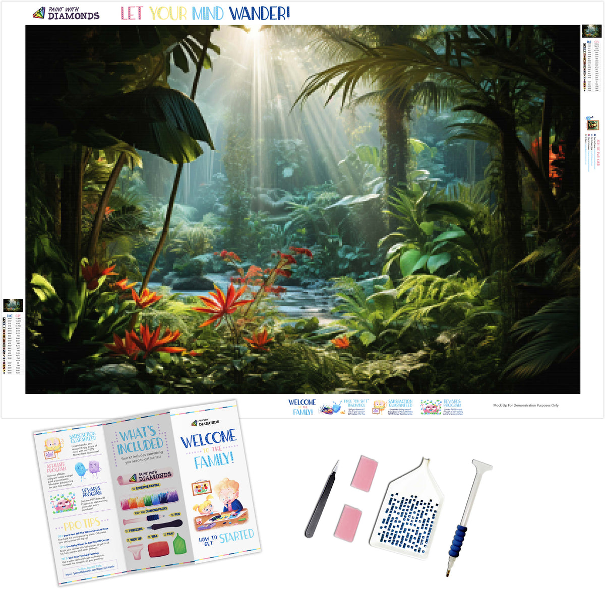 Dense Lush Tropical Rainforest Diamond Painting Kit Paint With – Paint ...