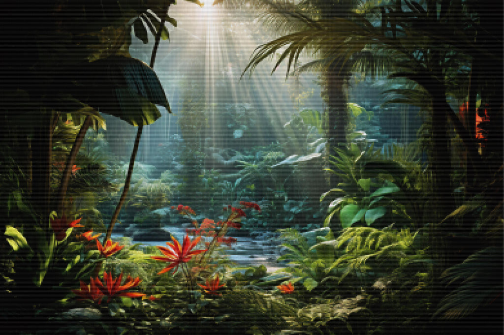 Dense Lush Tropical Rainforest Diamond Painting Kit Paint With – Paint ...