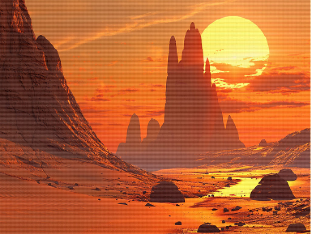 Desert Planet Sunset Official Diamond Painting Kit | Diamond Art ...
