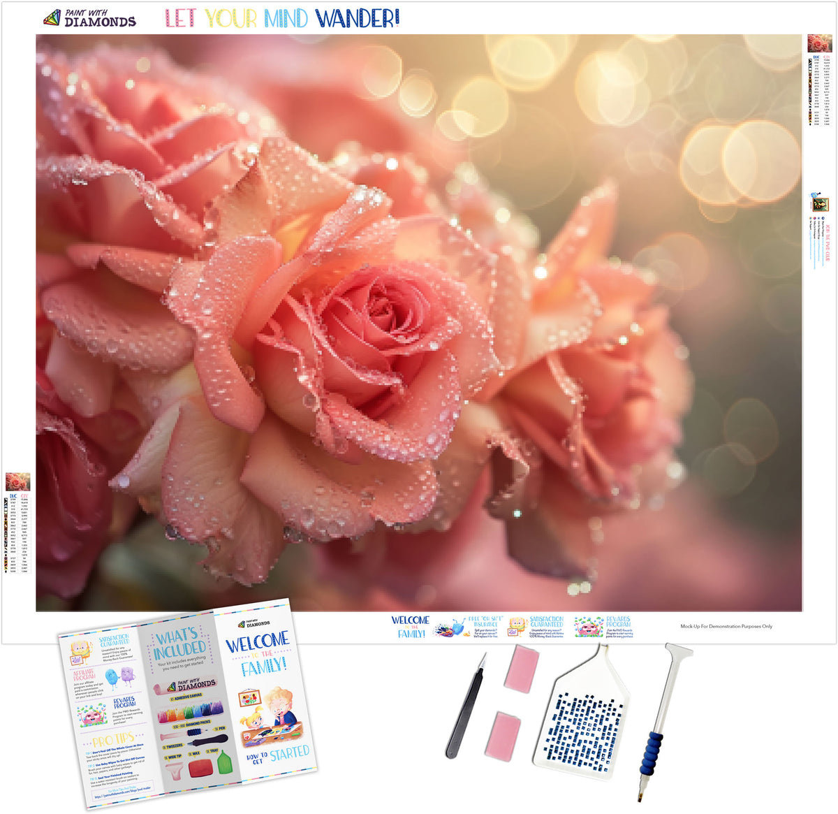 Dew-Kissed Roses Official Diamond Painting Kit | Diamond Art | Paint ...