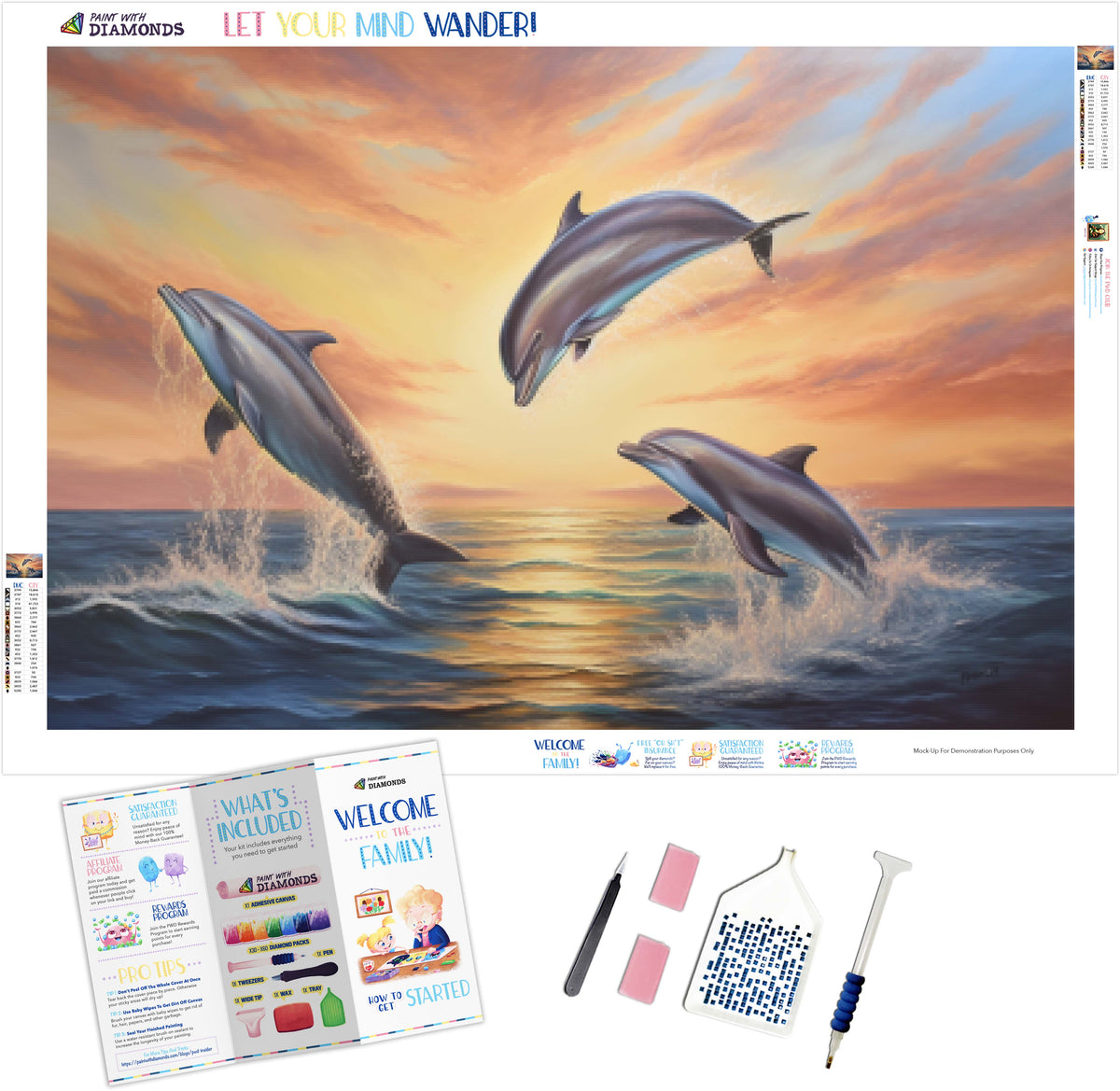 Dolphin Pod Official Diamond Painting Kit | Diamond Art | Paint With ...
