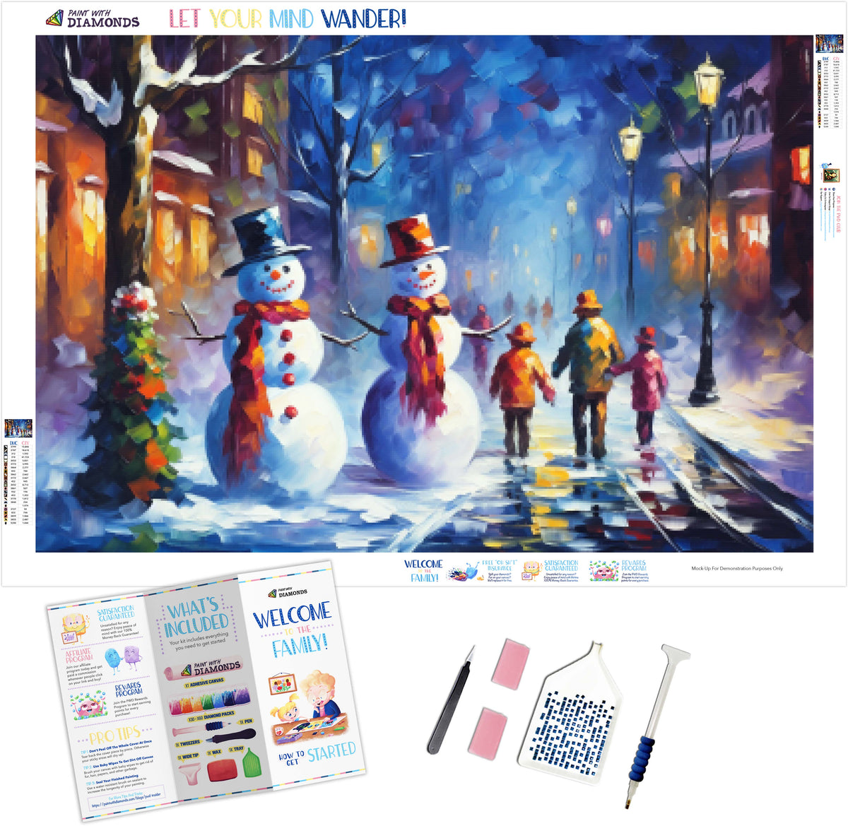 Double Snowmen Diamond Painting Kit Paint With Diamonds Official
