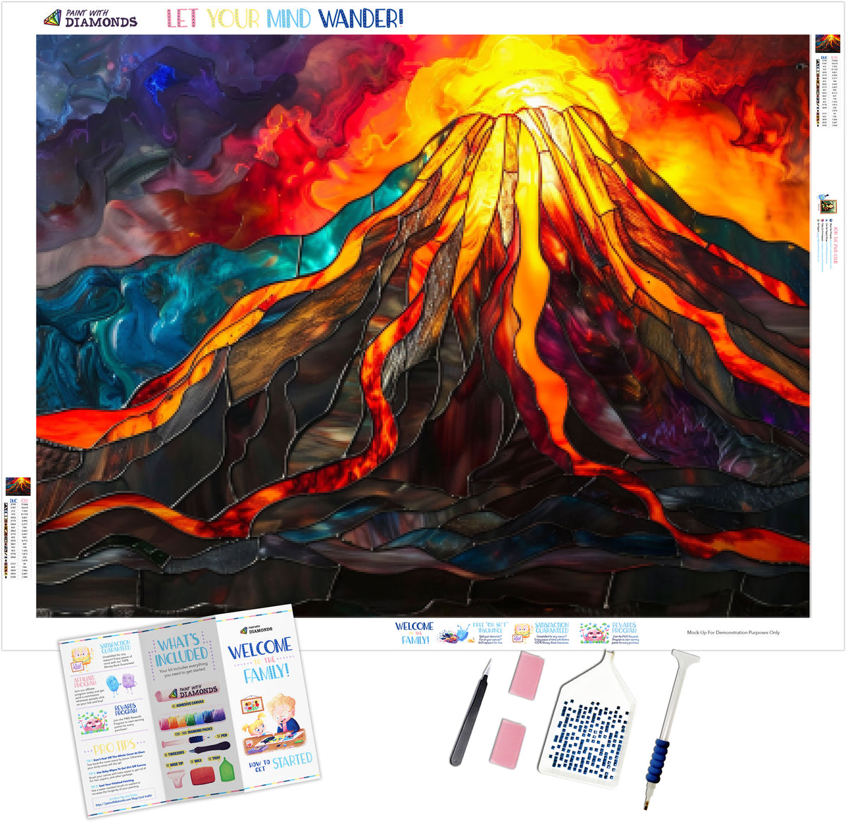Dramatic Scene Of A Volcano Erupting Official Diamond Painting Kit ...