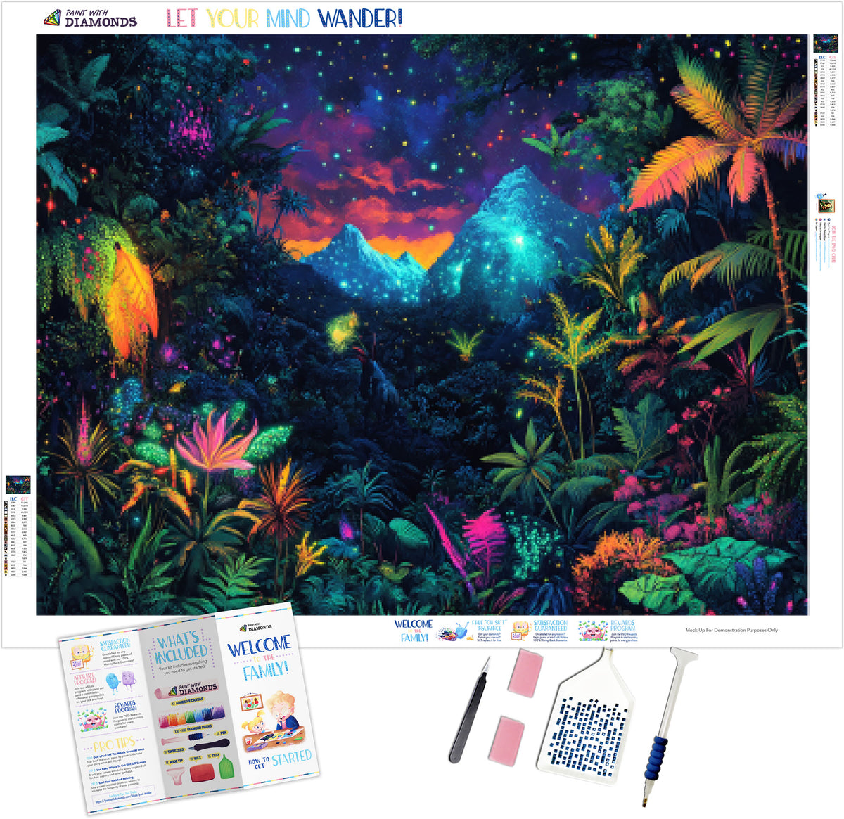 Electric Jungle at Midnight Official Diamond Painting Kit | Diamond ...