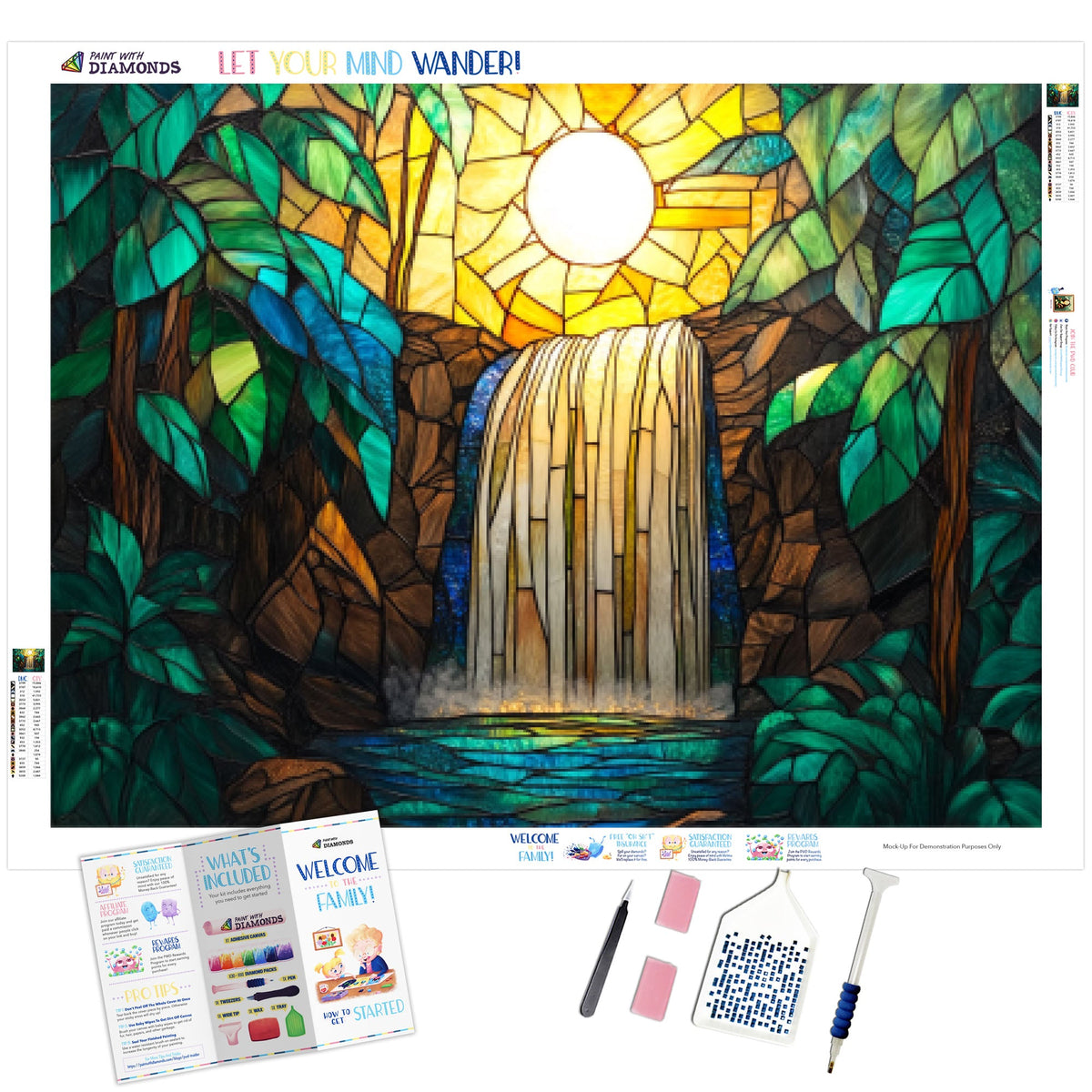 Emerald Rainforest Falls Diamond Painting - Full Drill Kit | Paint With ...