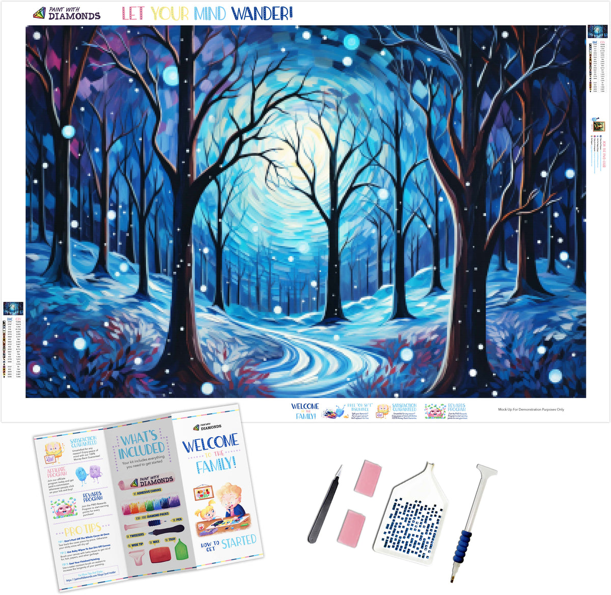 Enchanted Magical Winter Forest Diamond Painting Kit Paint With – Paint ...
