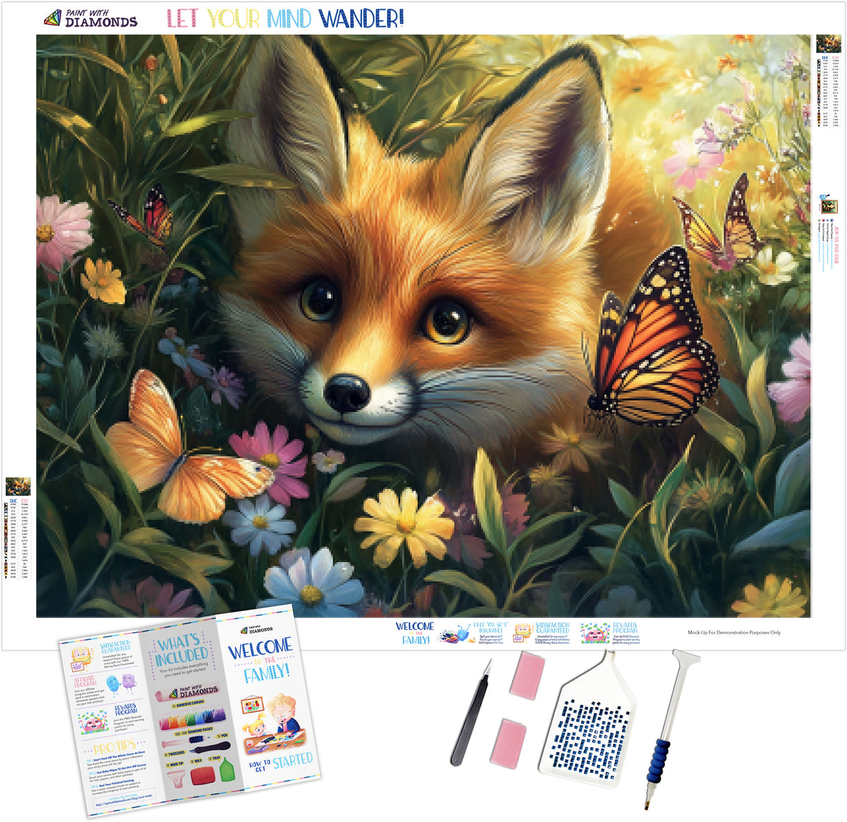 Enchanted Spring Fox in a Blooming Meadow Official Diamond Painting ...