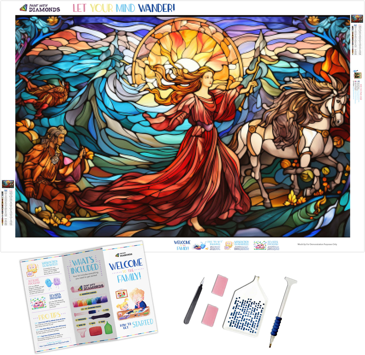 Epic Mythology Stained Glass Diamond Painting Kit Paint With Diamonds