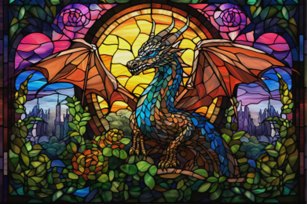 Eternal Guardian Stained Glass Diamond Painting Kit Paint With – Paint ...