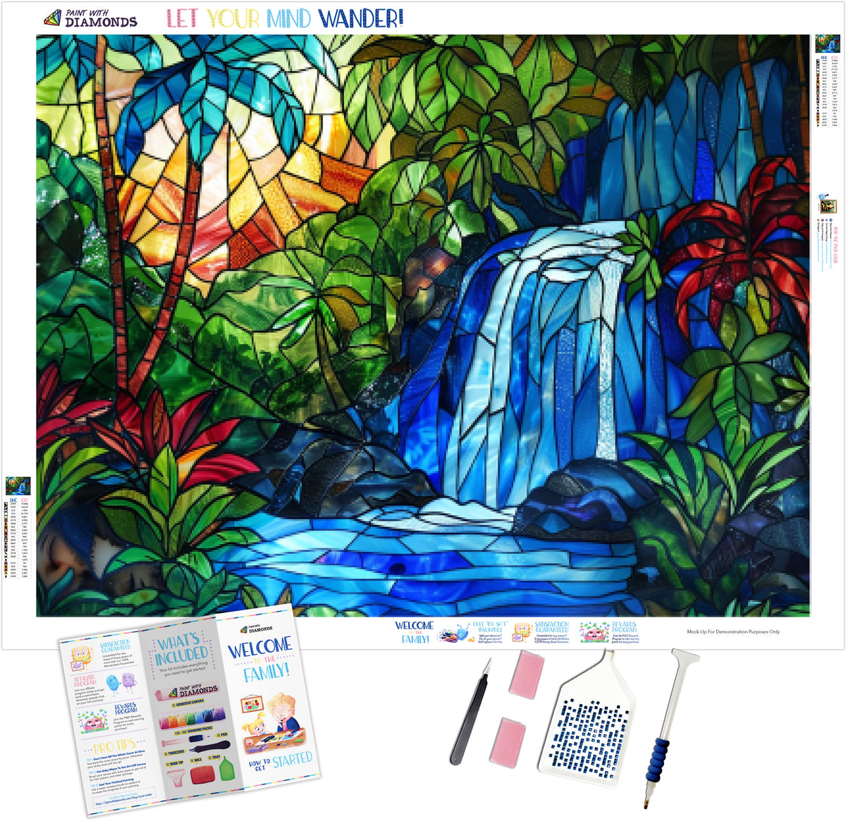 Exotic Rainforest Waterfall Official Diamond Painting Kit | Diamond Art ...
