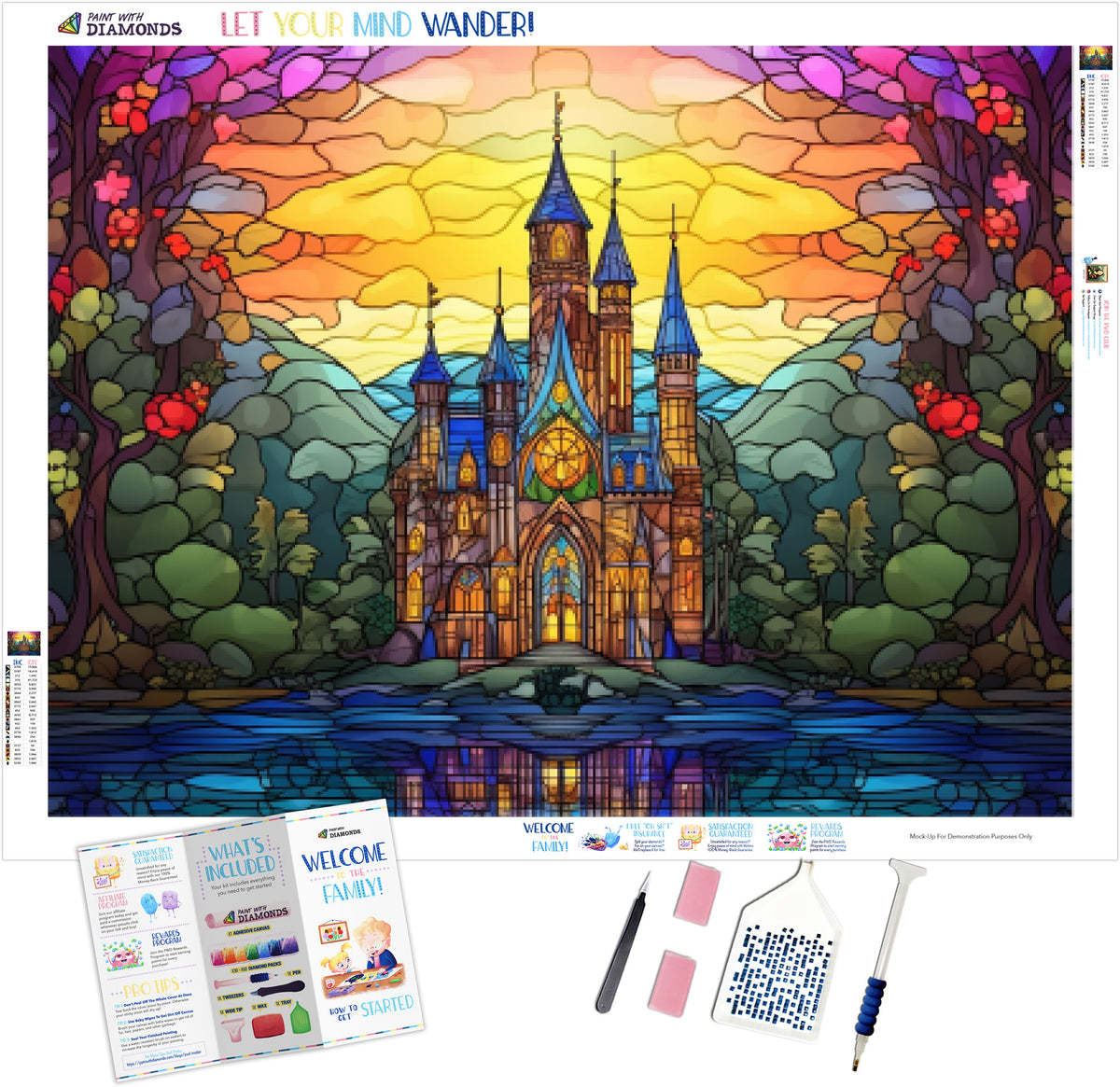 Fairy Tale Castle Stained Glass Official Diamond Painting Kit | – Paint ...