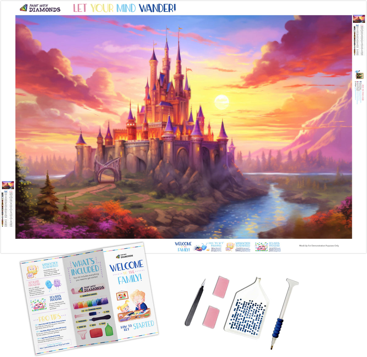 Fantasy Castle At Sunset Diamond Painting Kit Paint With Diamonds