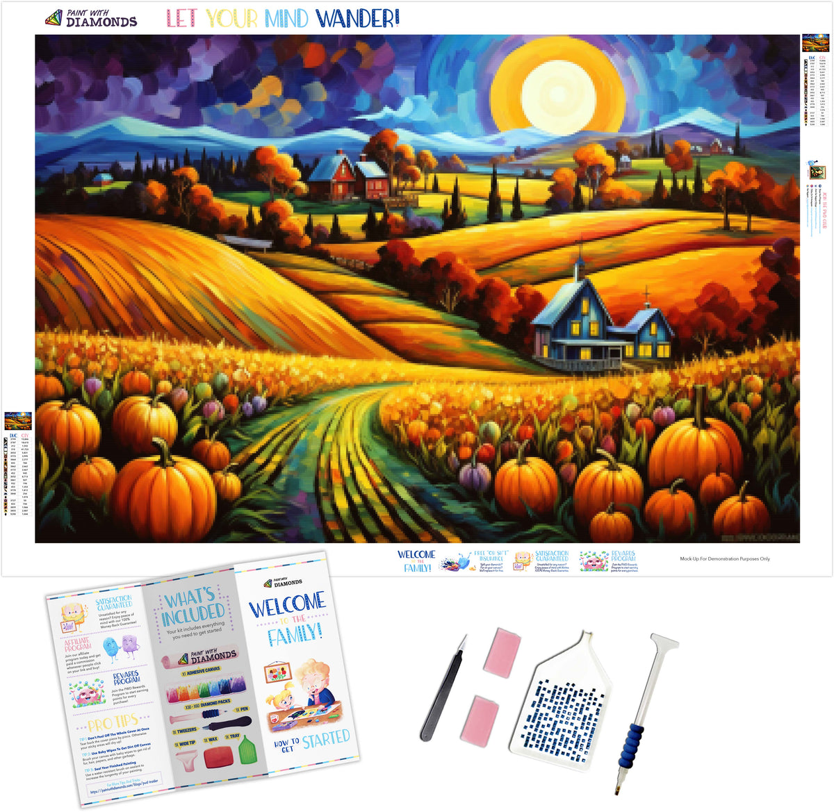 Fields Of Ripe Pumpkins Diamond Painting Kit Paint With Diamonds