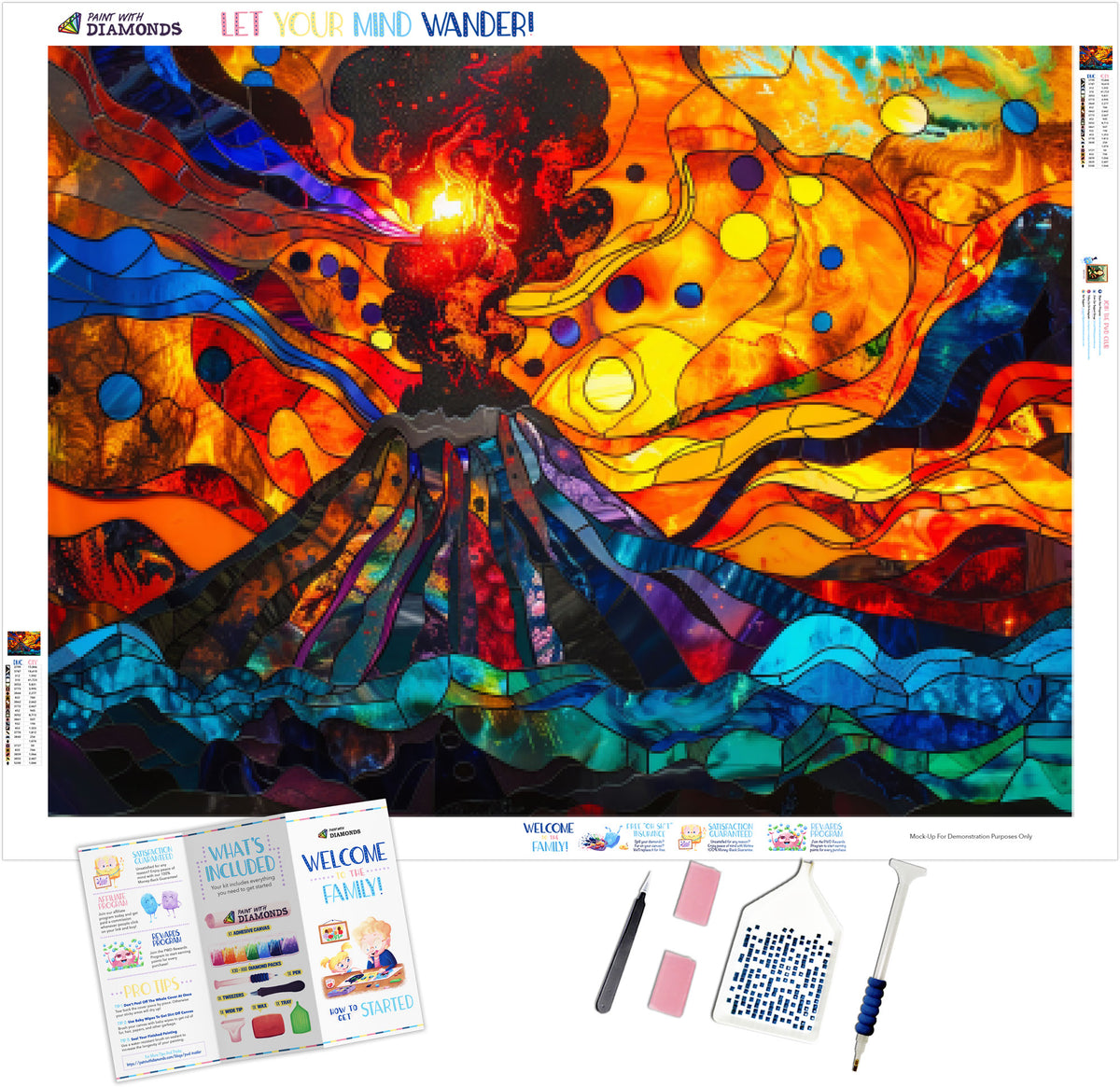 Fiery Volcano Eruption Official Diamond Painting Kit | Diamond Art ...