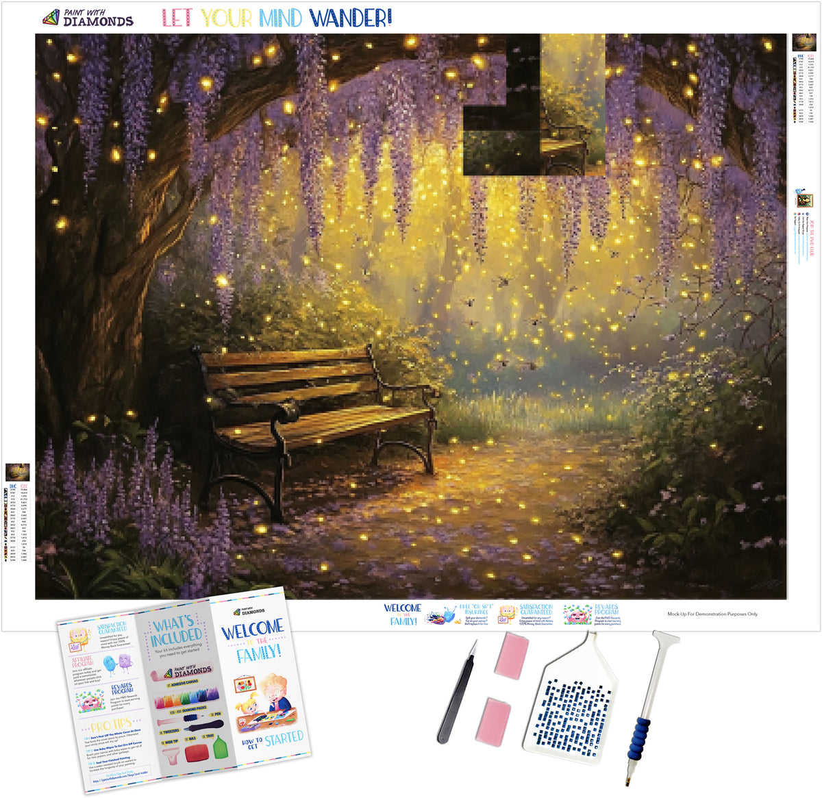 Fireflies in the Wisteria Grove Official Diamond Painting Kit | – Paint ...