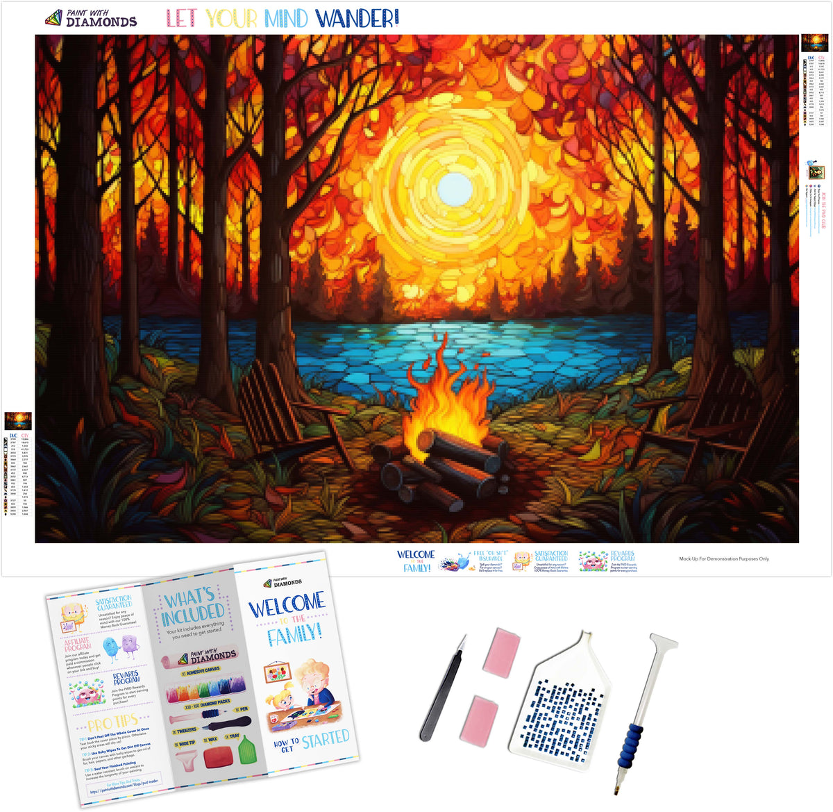 Fireside Glow Autumn Bonfire Diamond Painting Kit Paint With Diamonds