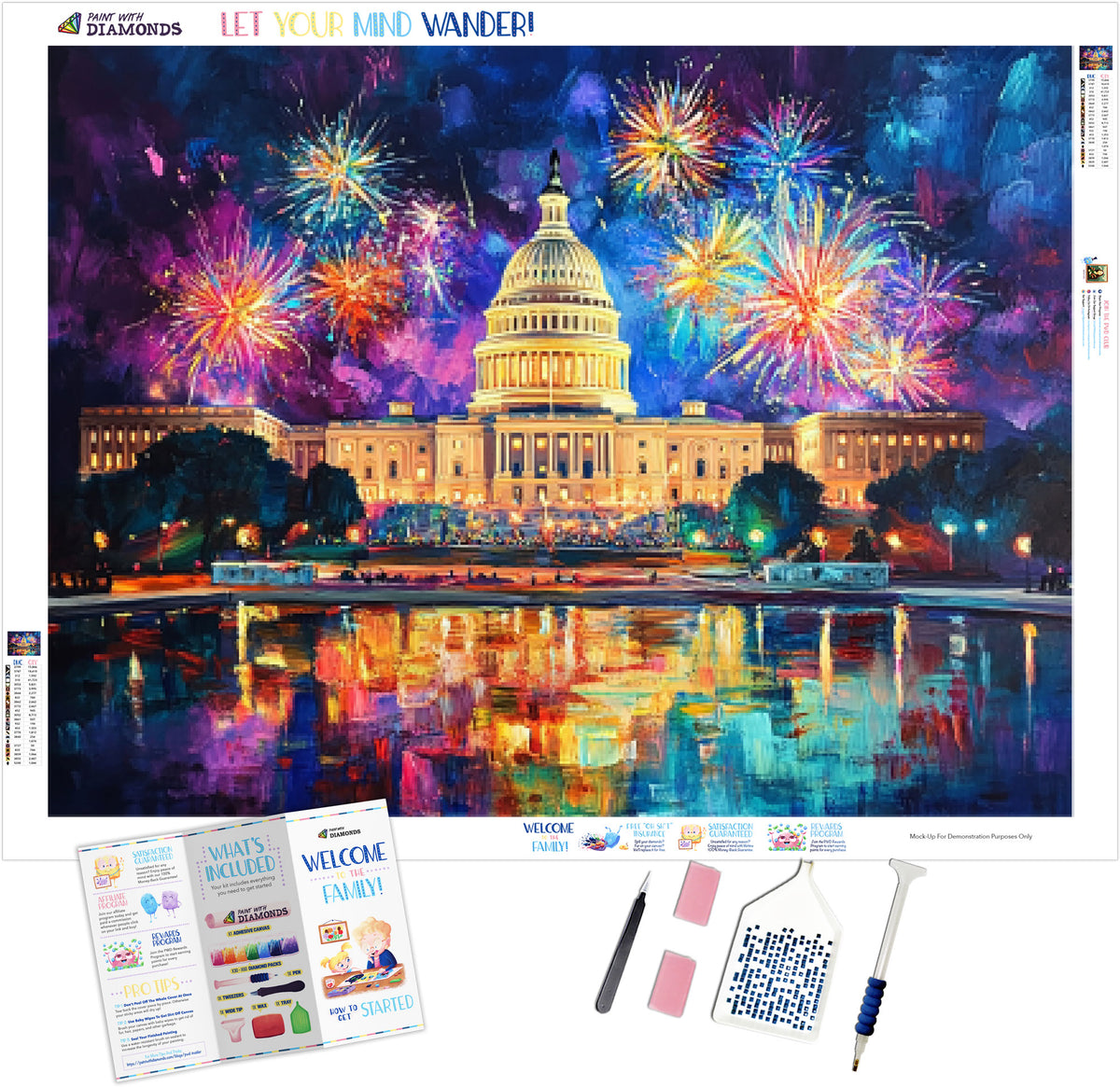 Fireworks Fantasy Over the Capitol Official Diamond Painting Kit ...