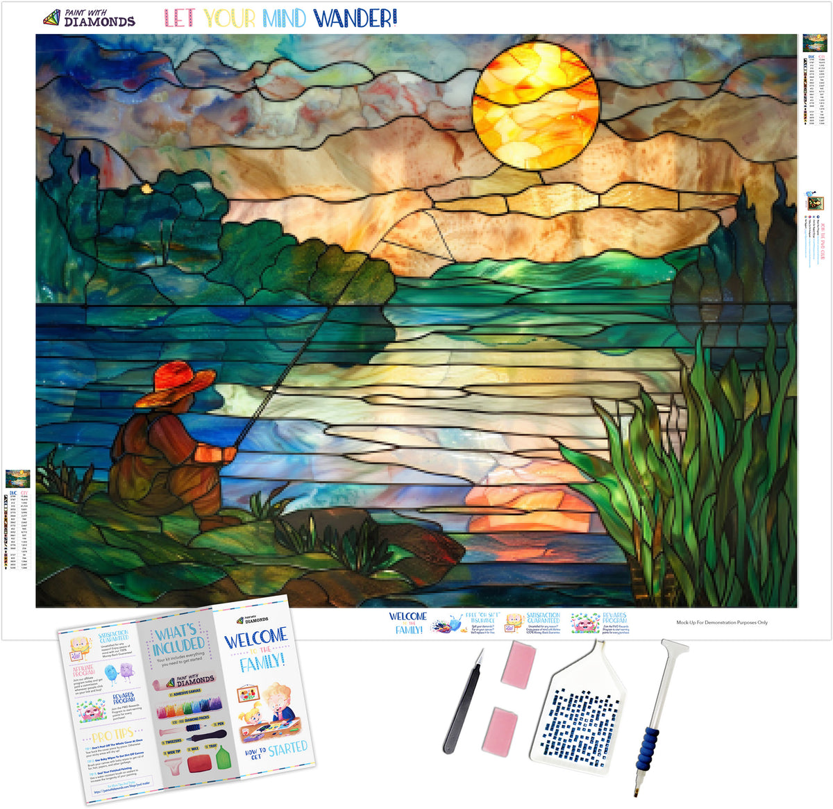 Fishing By A Lake Official Diamond Painting Kit | Diamond Art | Paint ...