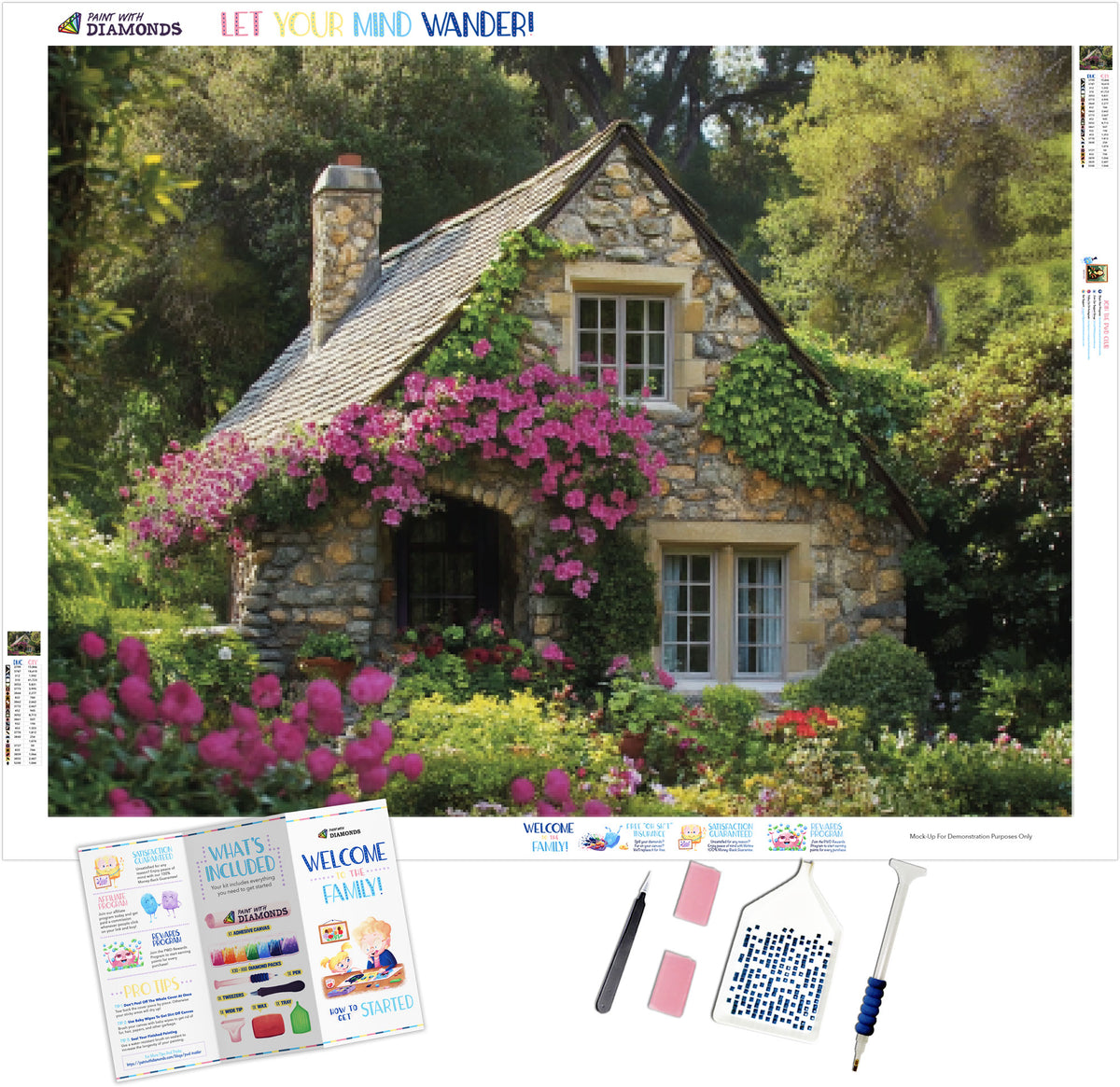 Flower-Covered Cottage in Spring – Paint With Diamonds