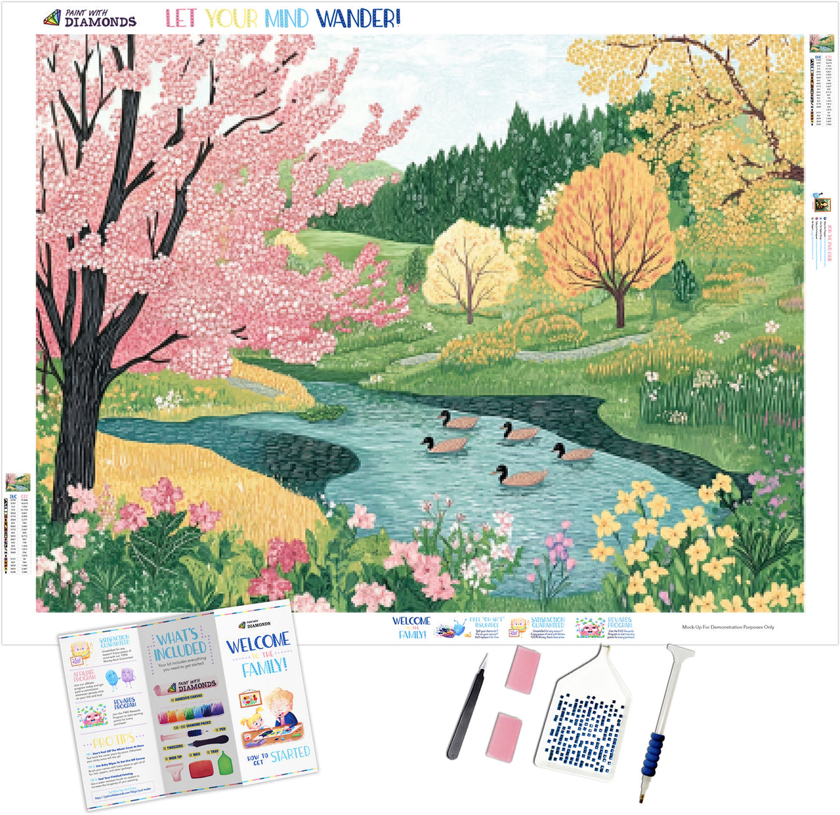 Flowing River Winds Through A Landscape Official Diamond Painting Kit ...