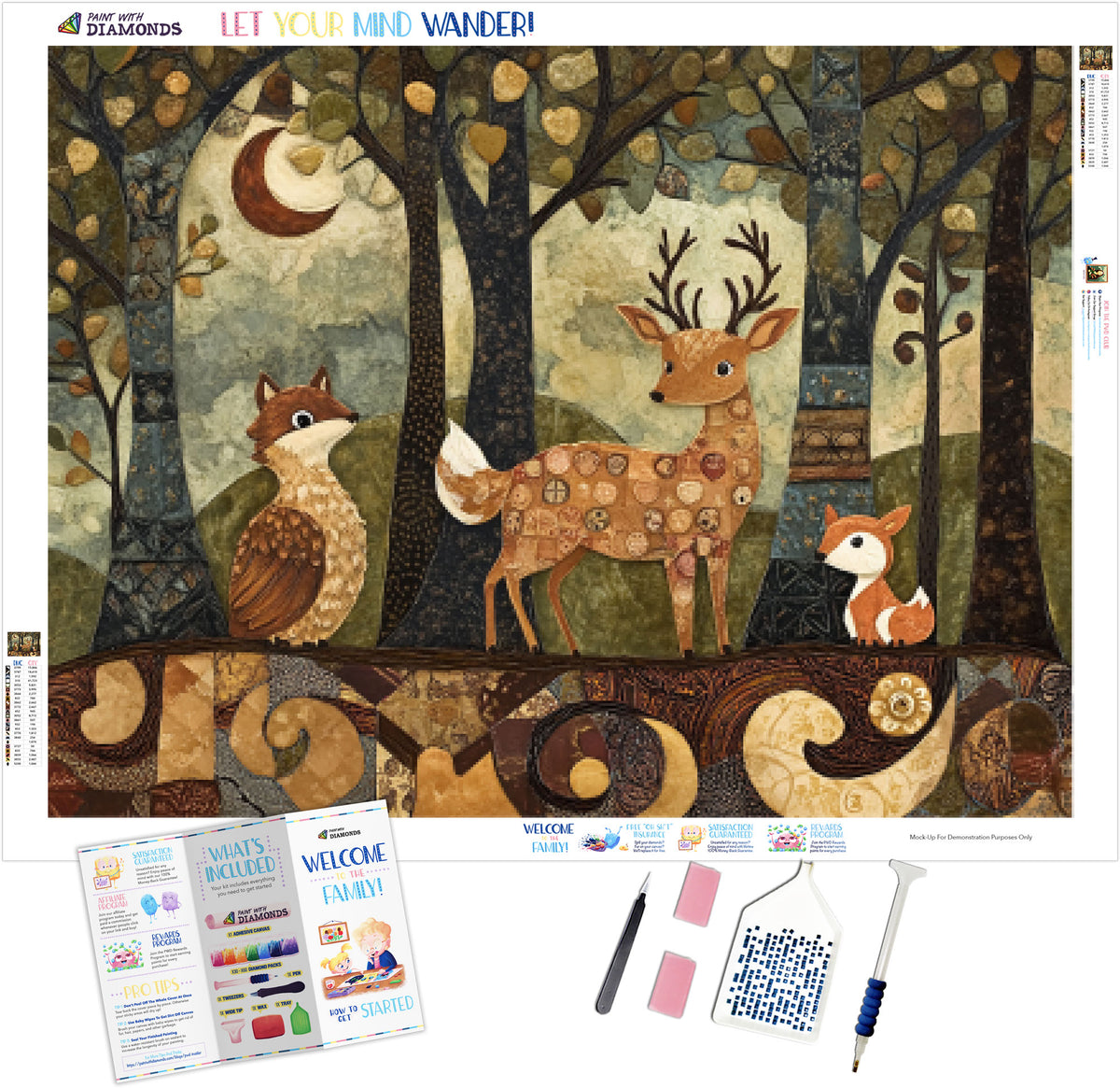 Folk Art Fables Woodland Creatures Official Diamond Painting Kit ...