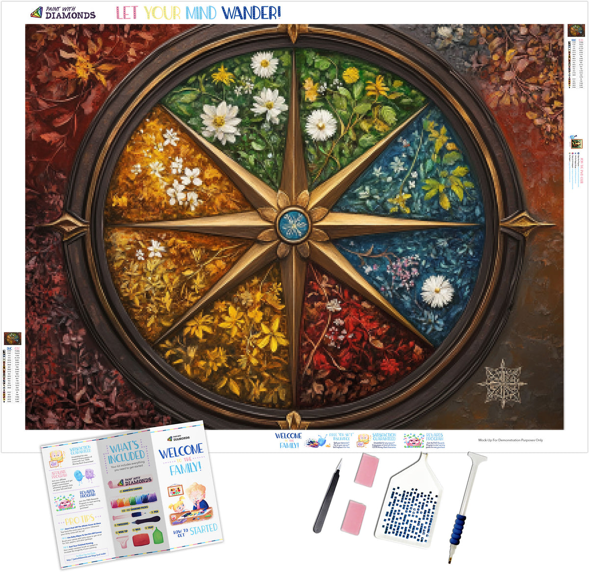 Four-Season Mandala Compass – Paint With Diamonds