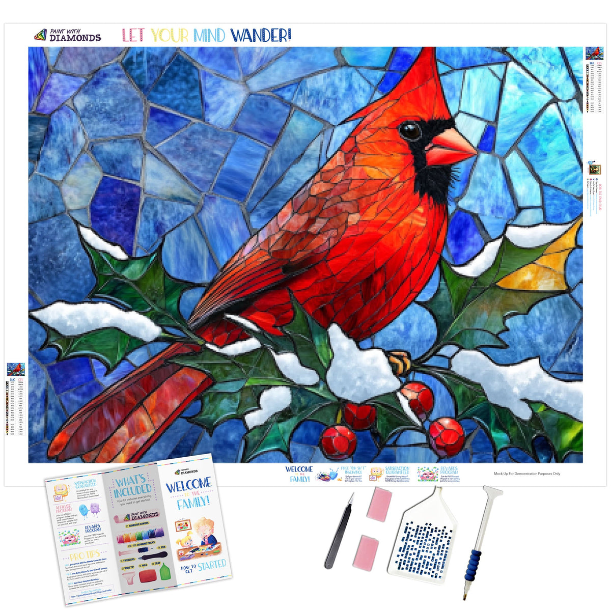Frosted Cardinal Glow Diamond Painting - Full Drill Kit | Paint With ...