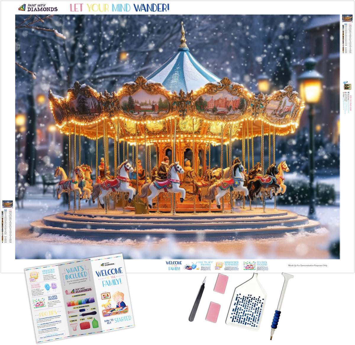 Frozen Wonderland Carousel Official Diamond Painting Kit | Diamond Art ...
