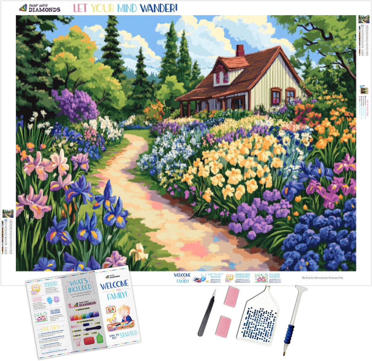 Garden of Beautiful Irises Official Diamond Painting Kit | Diamond Art ...