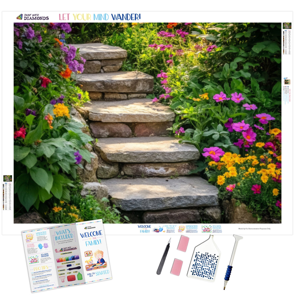Garden Steps In Bloom Stone Diamond Painting - Full Drill Kit | Paint ...