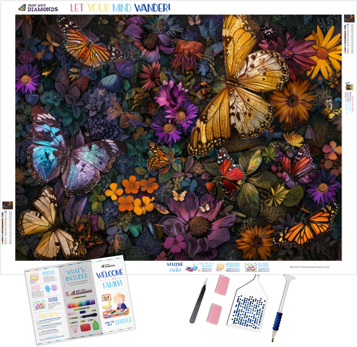 Gathering Of Butterflies In Flight – Paint With Diamonds
