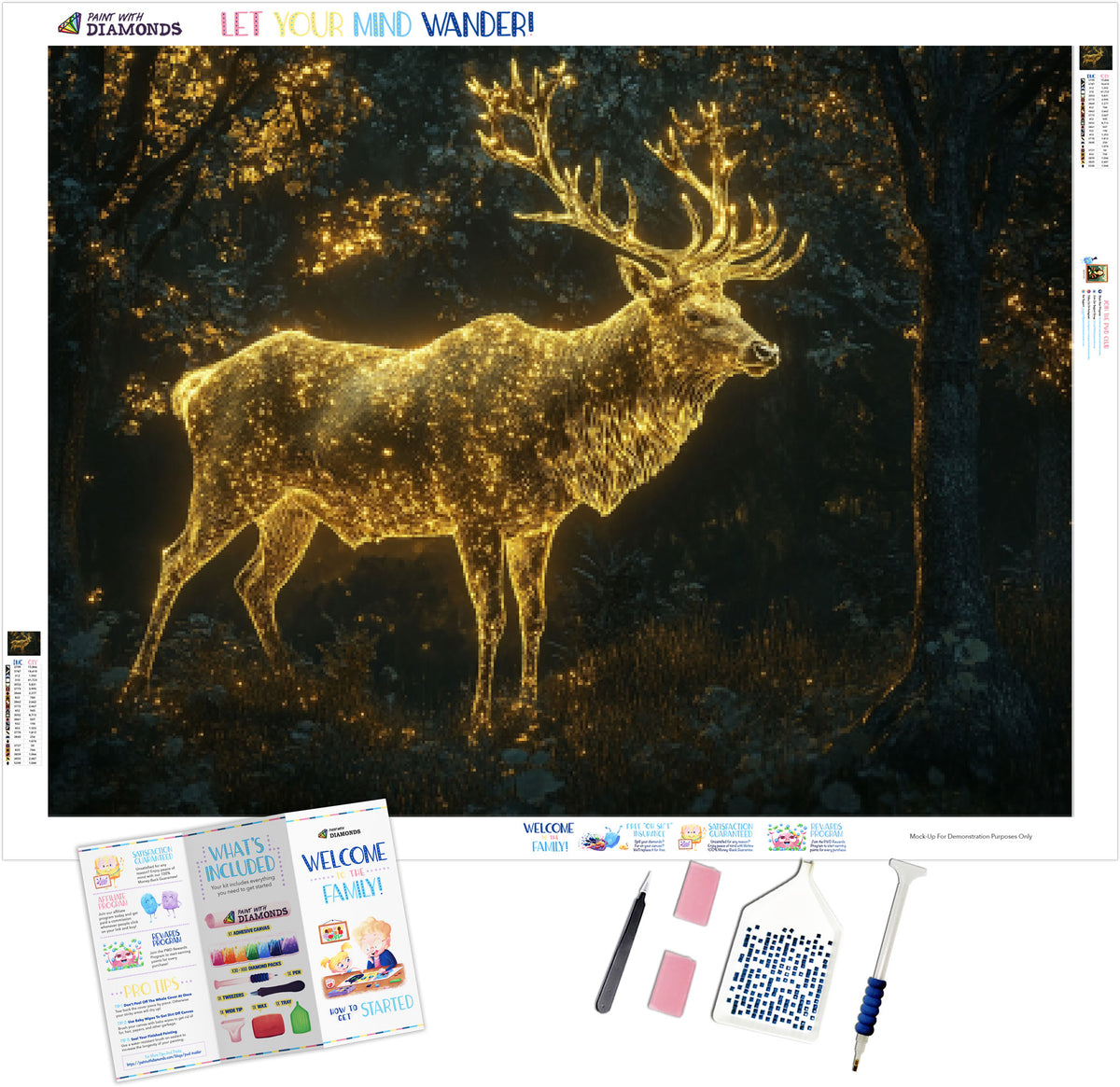 Gilded Nature Golden Elk Official Diamond Painting Kit | Diamond Art ...
