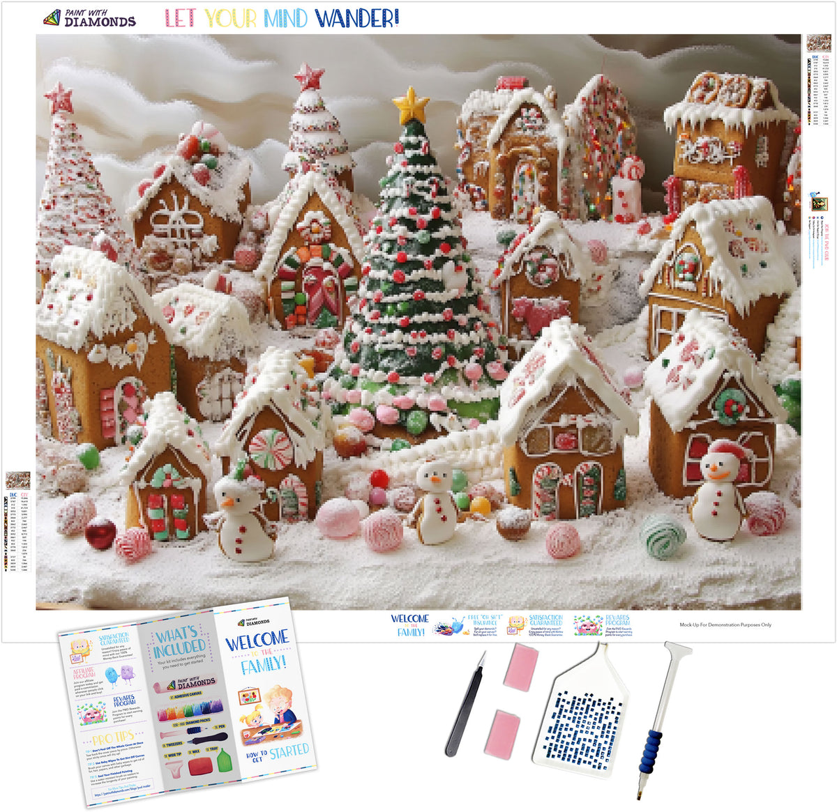 Gingerbread House Village Official Diamond Painting Kit | Diamond Art ...