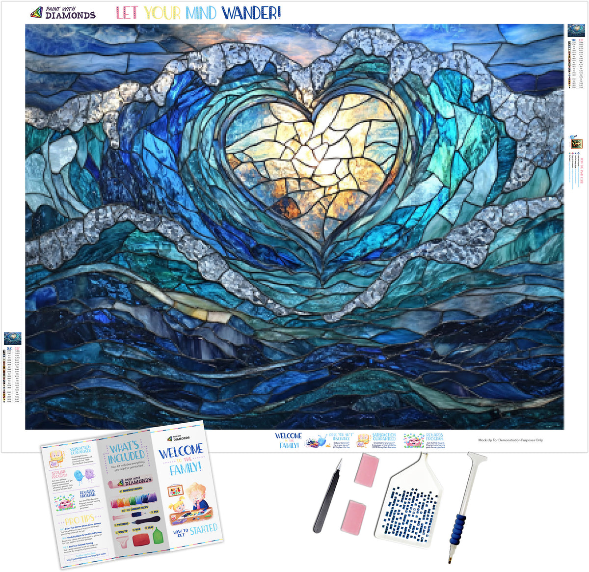 Glowing Heart-Shaped Coral Reef Official Diamond Painting Kit | – Paint ...